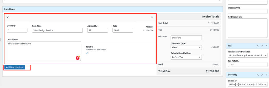 Create new invoice - MatrixAddons
