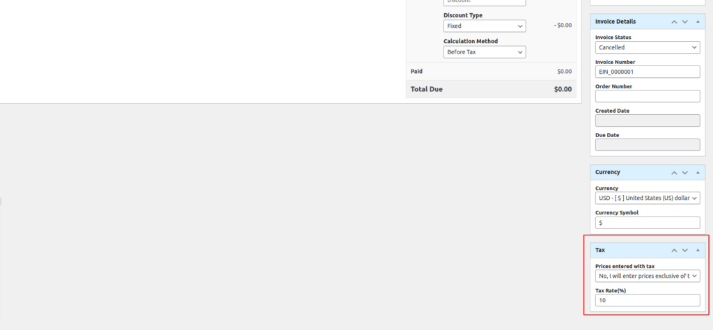 Create new invoice - MatrixAddons
